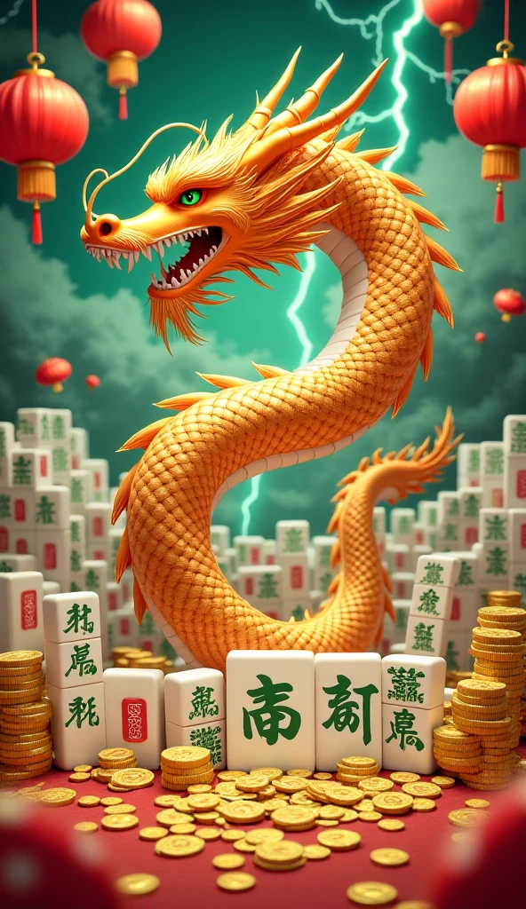 Mahjong and Chinese New Year. The design features numerous traditional ...