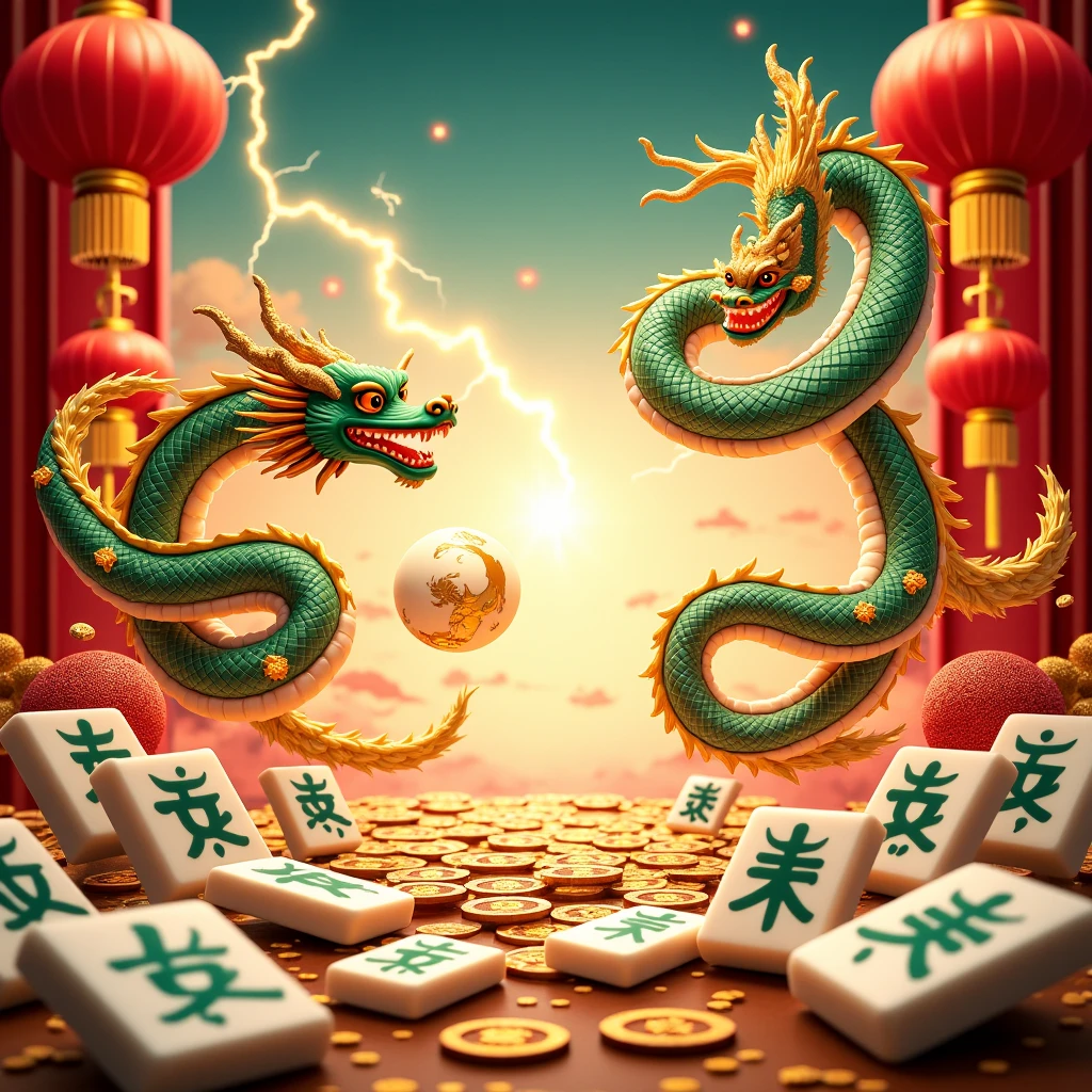 Mahjong and Chinese New Year. The design features numerous traditional ...