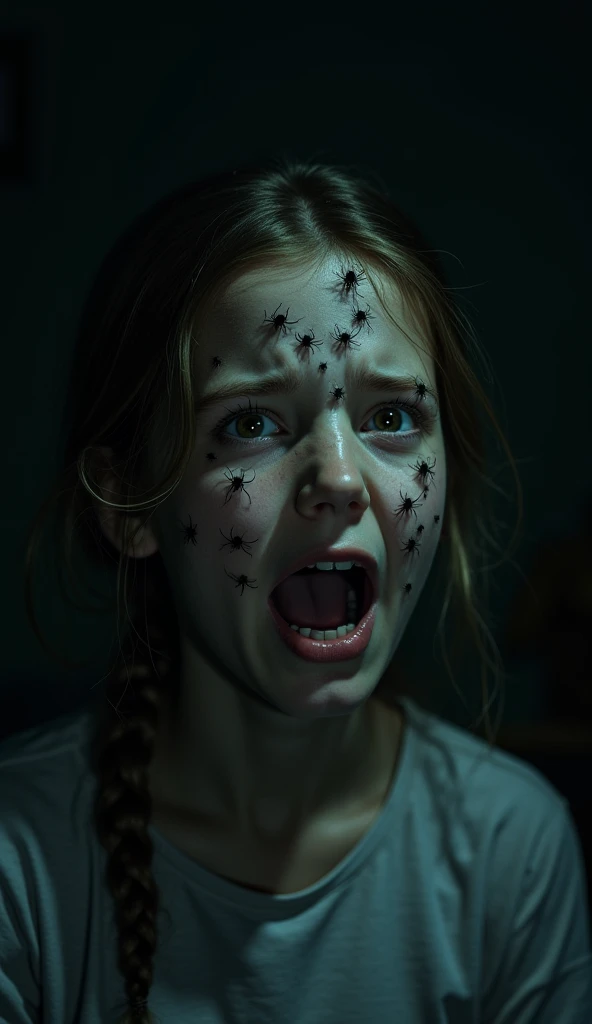 Imagine A Young Girl Sitting In her Room At Dark Night Scared Face ...