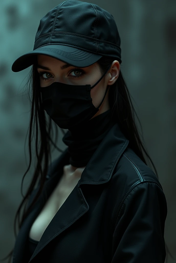 Woman with a cap and mask look emo and cool - SeaArt AI