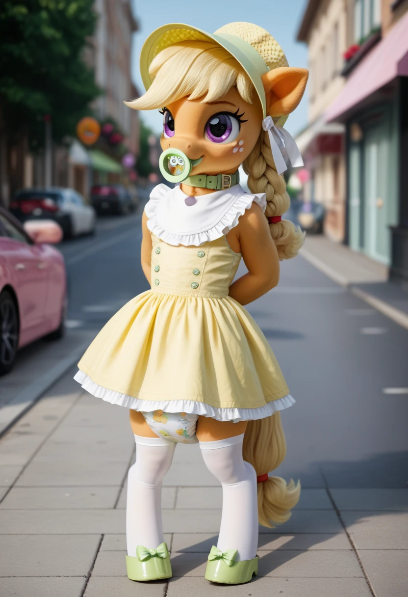 Earth pony in private, adult anthropomorphic mare, Applejack - SeaArt AI