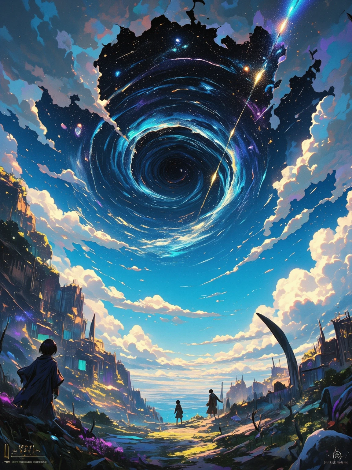 Above the sky ， and the deep darkness of a different space ， cracks ...