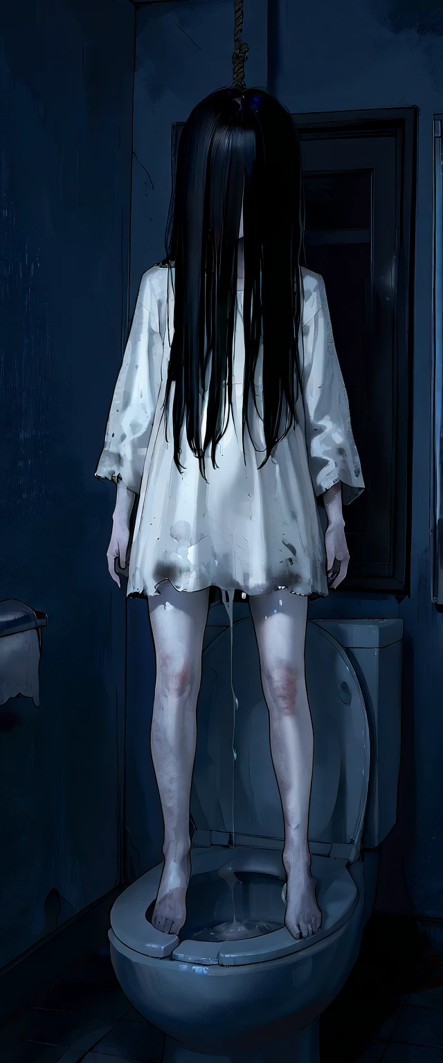Solo,sadako yamamura\(\(the onryo\),long black hair,faceless - SeaArt AI