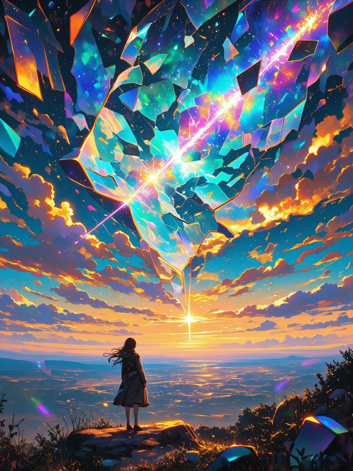 A breathtaking scene unfolds as a beautiful clear sky fractures ...