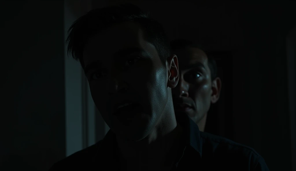 The lights go out completely, leaving the room in pitch darkness ...