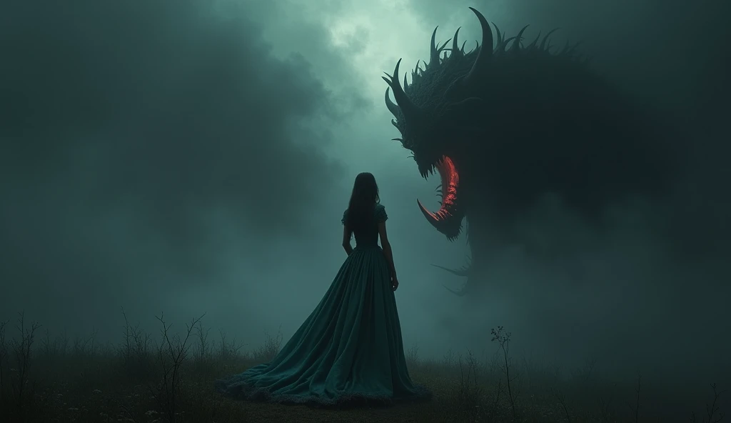 It's a scary place, and a dangerous shadow stands in front of the beautiful prin - SeaArt AI