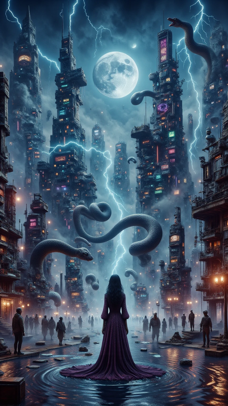 In a hauntingly dystopian world where shadows whisper secrets - SeaArt AI