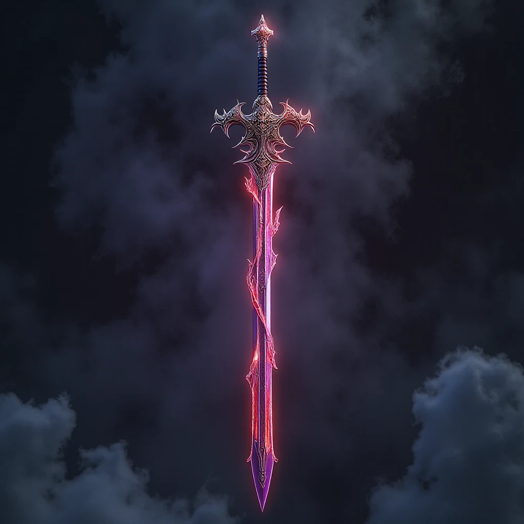 A striking and unique sword design crafted with intricate detail ...