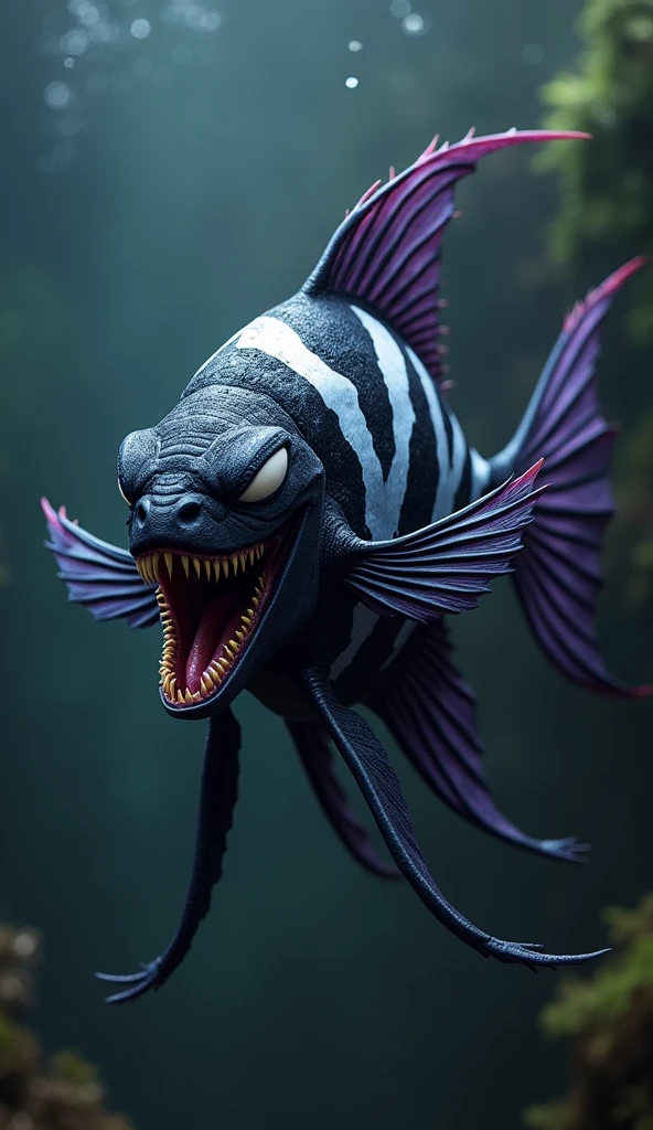 Prompt: Realistic, very dangers, has huge pointed teeth "A fictional ...