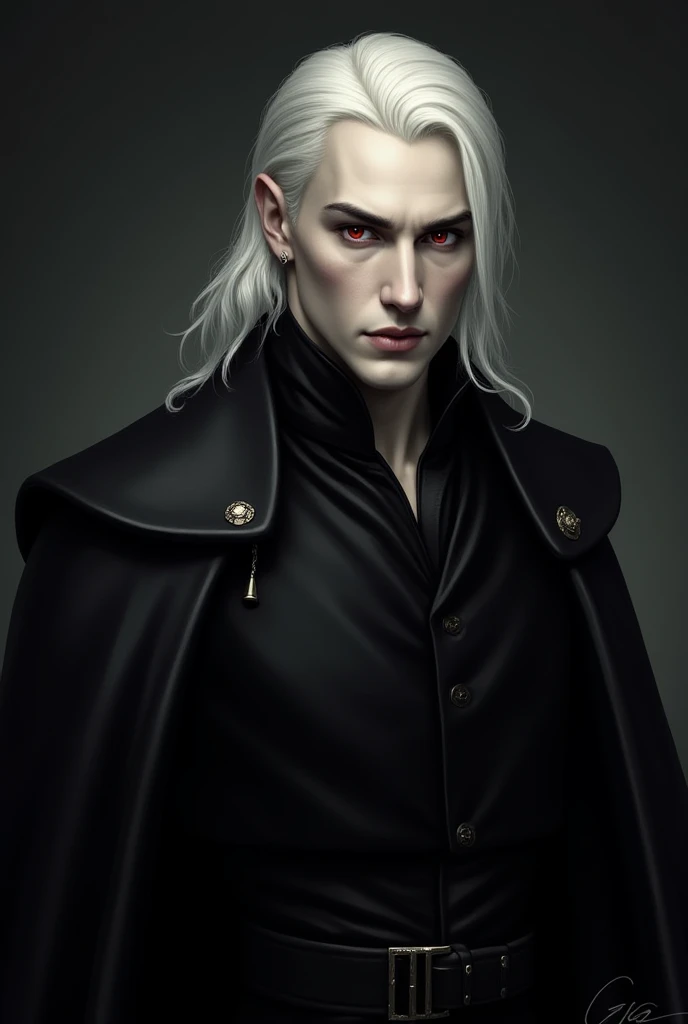 Create the image of one of the leaders of the Volturi , Caius Volturi ...