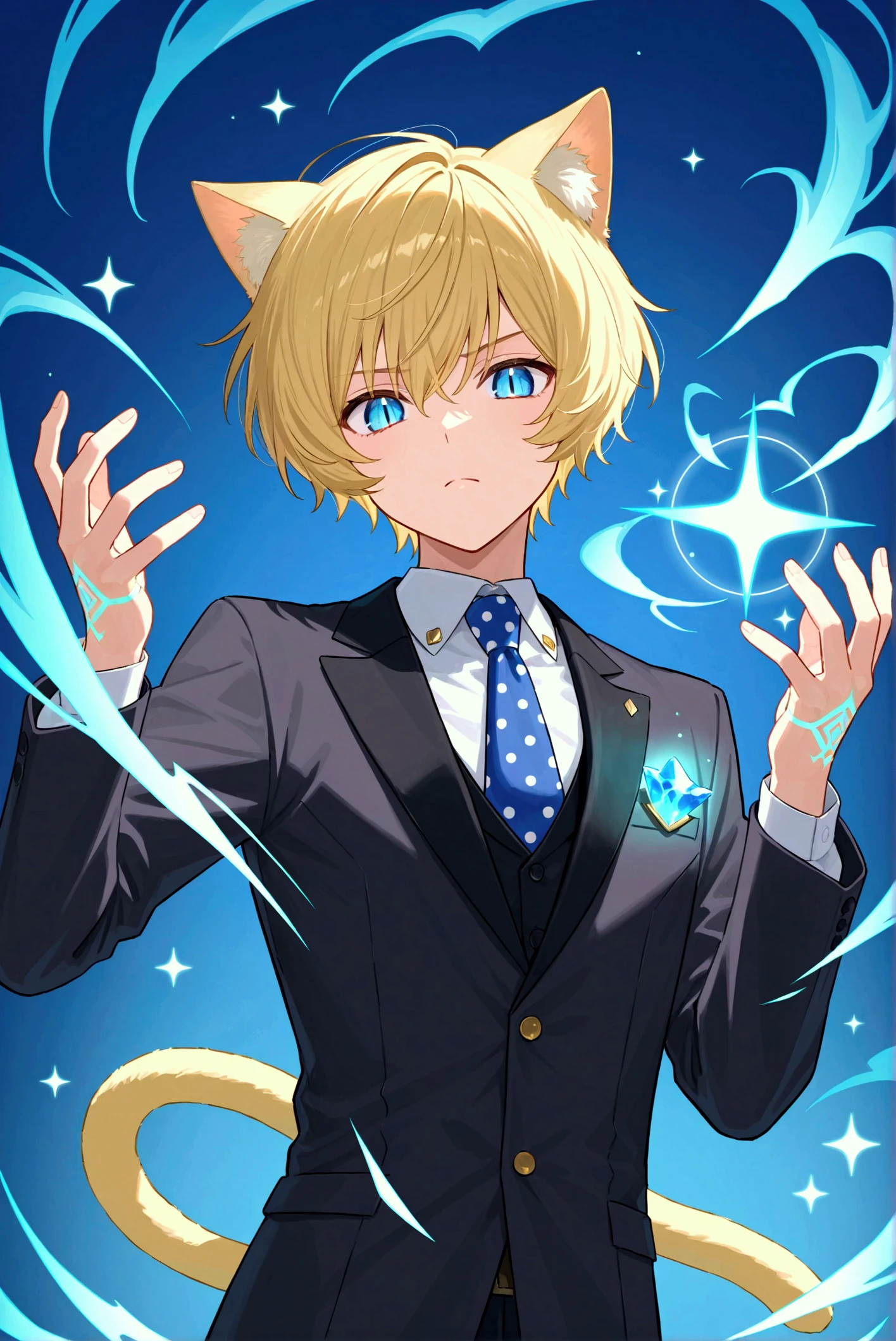 Masterpiece ,best quality ,safe, 1boy handsome men , cat tail - SeaArt AI