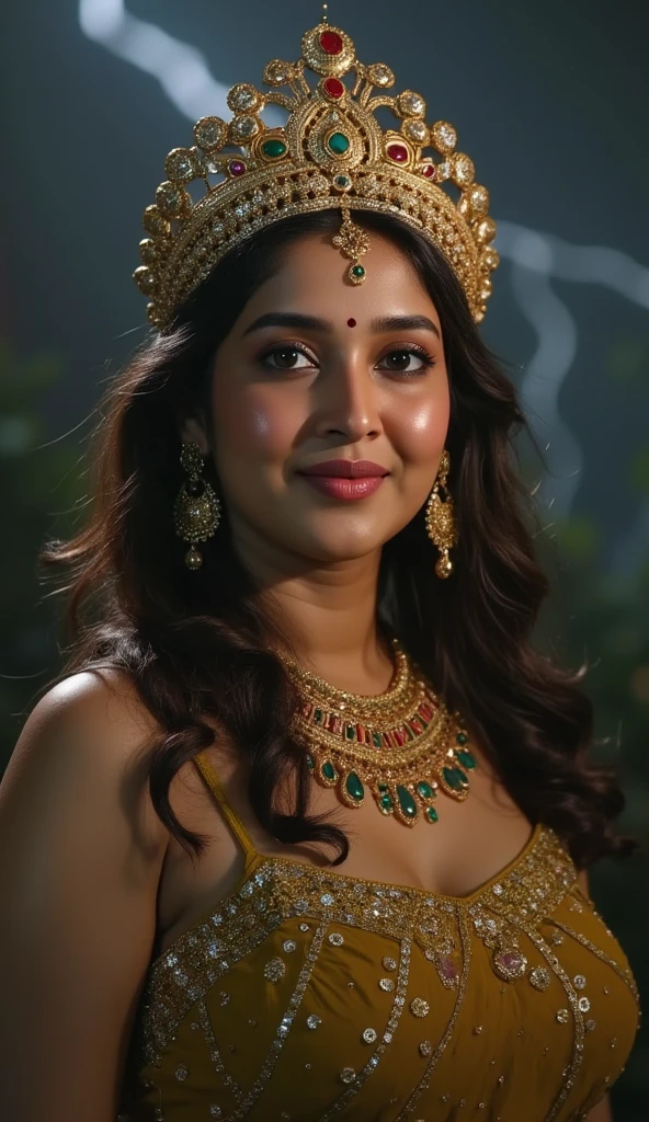 A gigantic snake, half woman, half snake, half body of indian woman ...