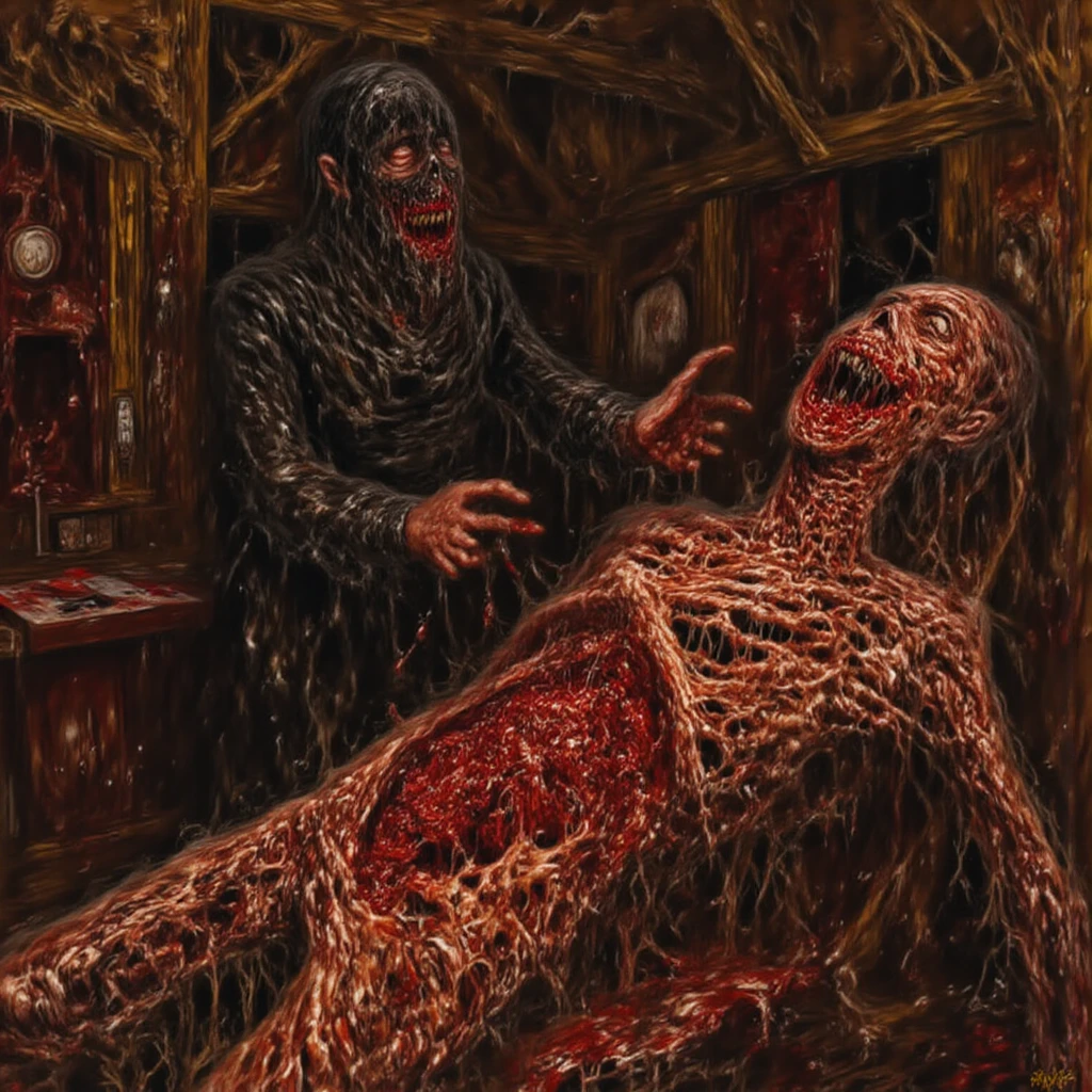 Splatterworks, Mark Riddick, Gore. A a man with a balaclava mask ...