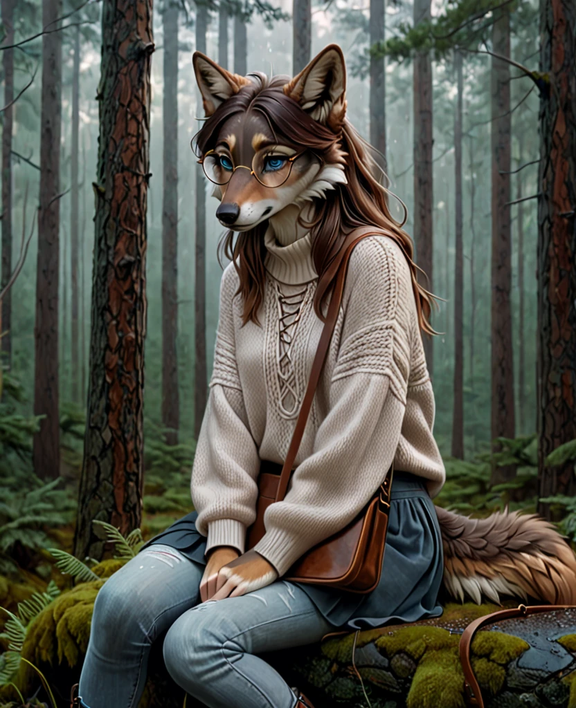 Furry style, high quality, heavily detailed, 24-year-old androgynous ...