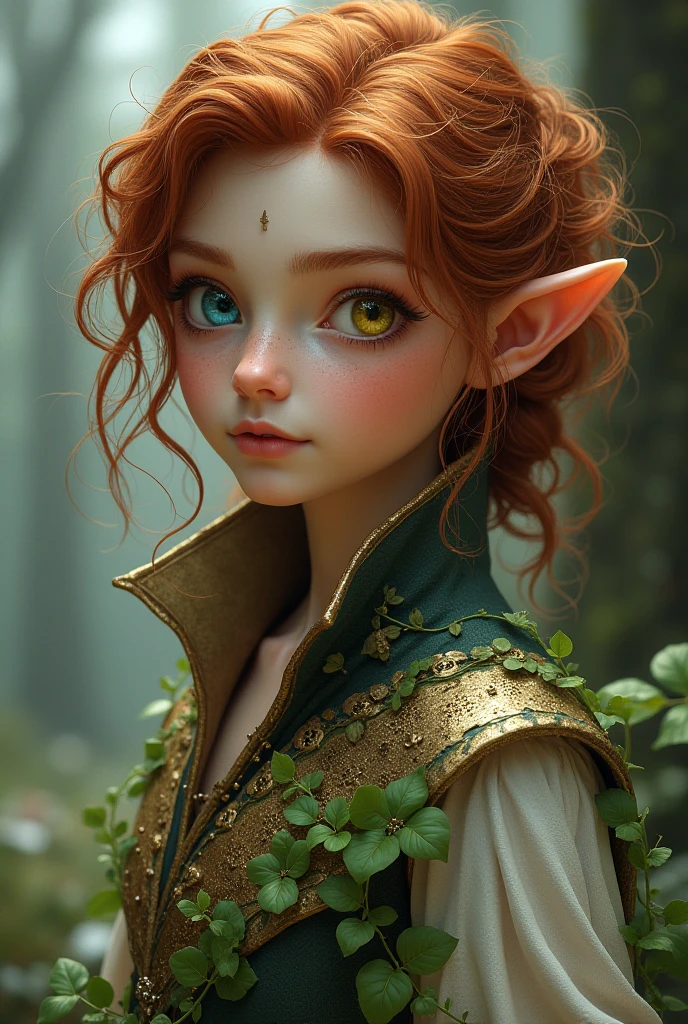 Elf with eyes of a different color : one blue and one yellow - SeaArt AI