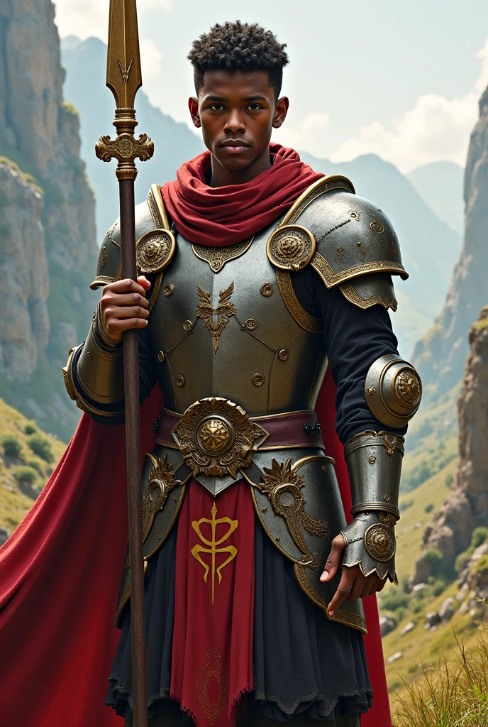 Human cleric character around 19 years old , dark-skinned male - SeaArt AI