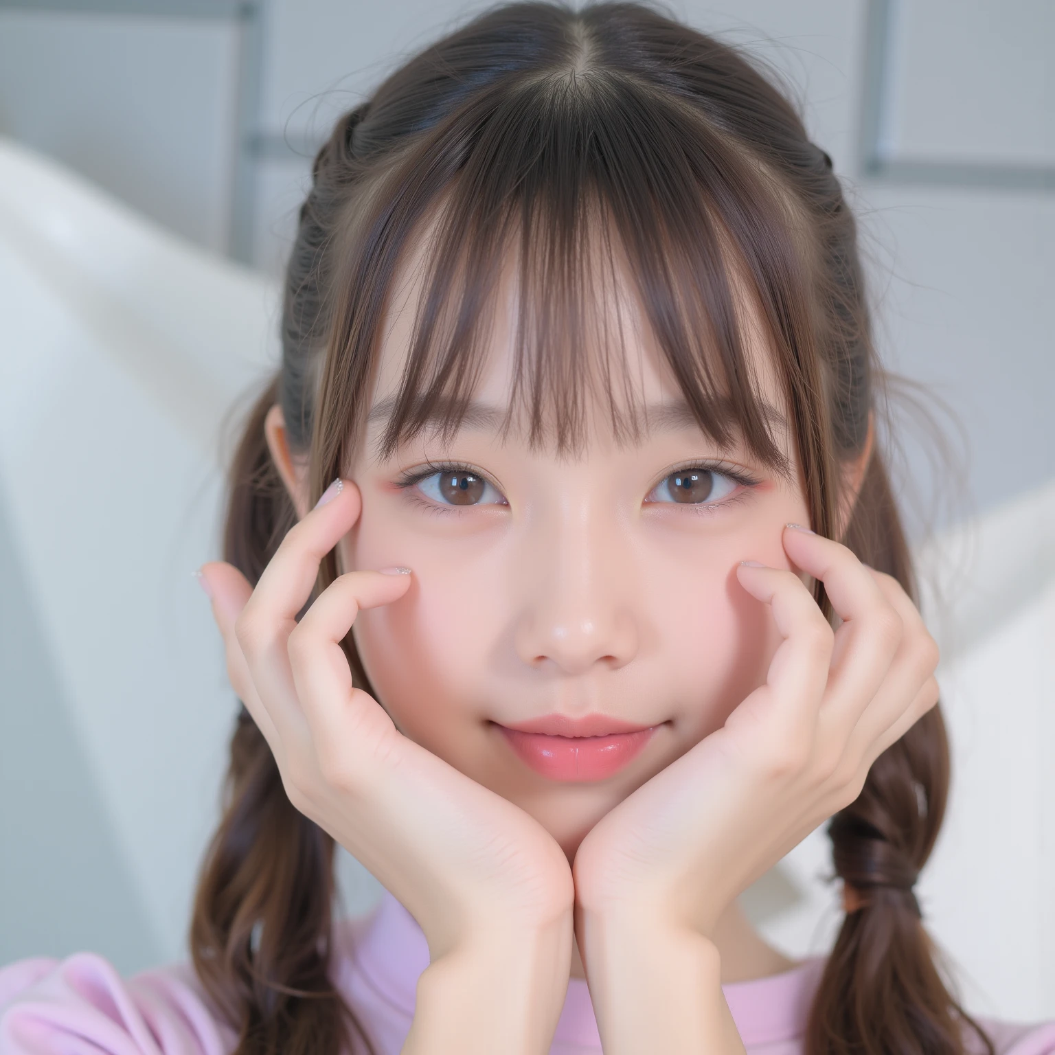 (日本の gals、 gals）、 is very cute、infp young woman、 looking at the camera ...