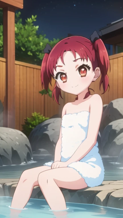 a girl, Alone, red hair, twintails, two side up, hair ribbon - SeaArt AI