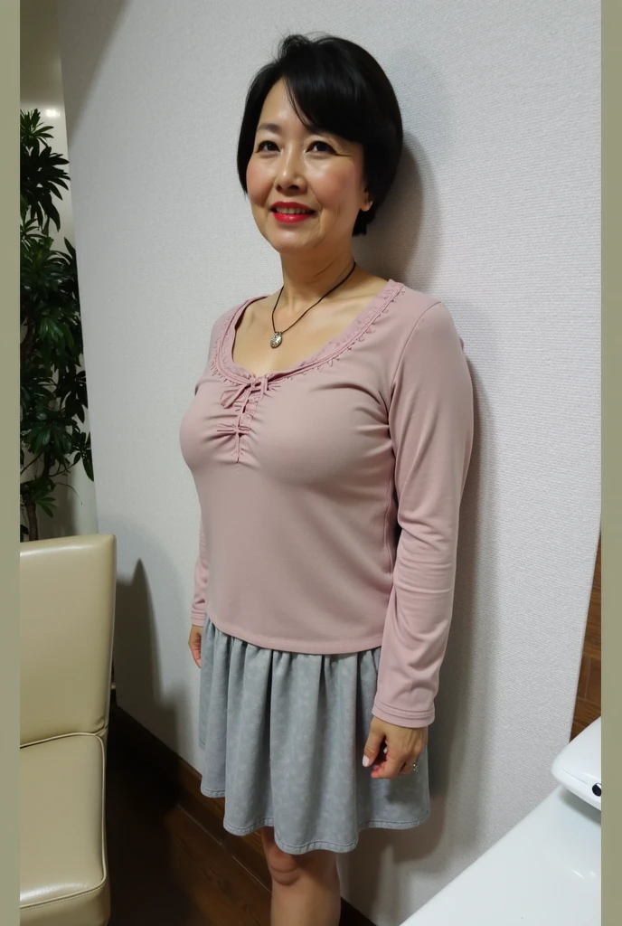 high resolution, A bewitching mother in her 70s、 with an inviting gaze ...