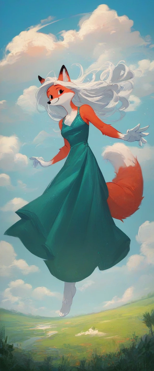Solo, masterpiece, heather_fox, fox, fox tail, red fur, white hands ...