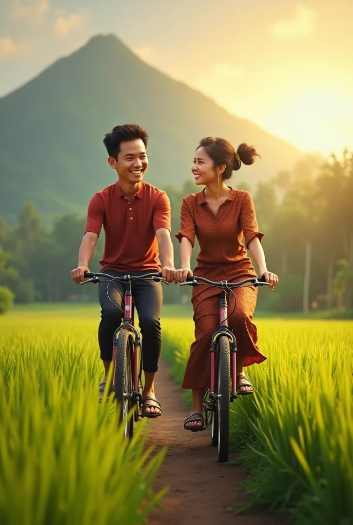 realistic caricature picture ,HD,full 4D,In a small village in the bright morni - SeaArt AI