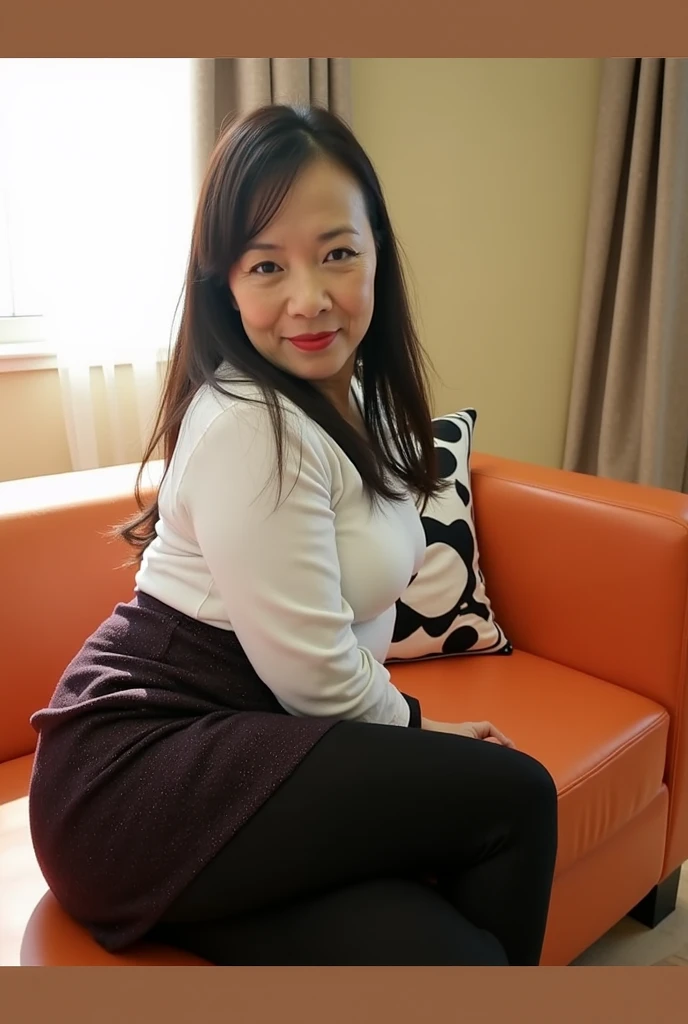 high resolution, A bewitching mother in her 70s、 with an inviting gaze ...