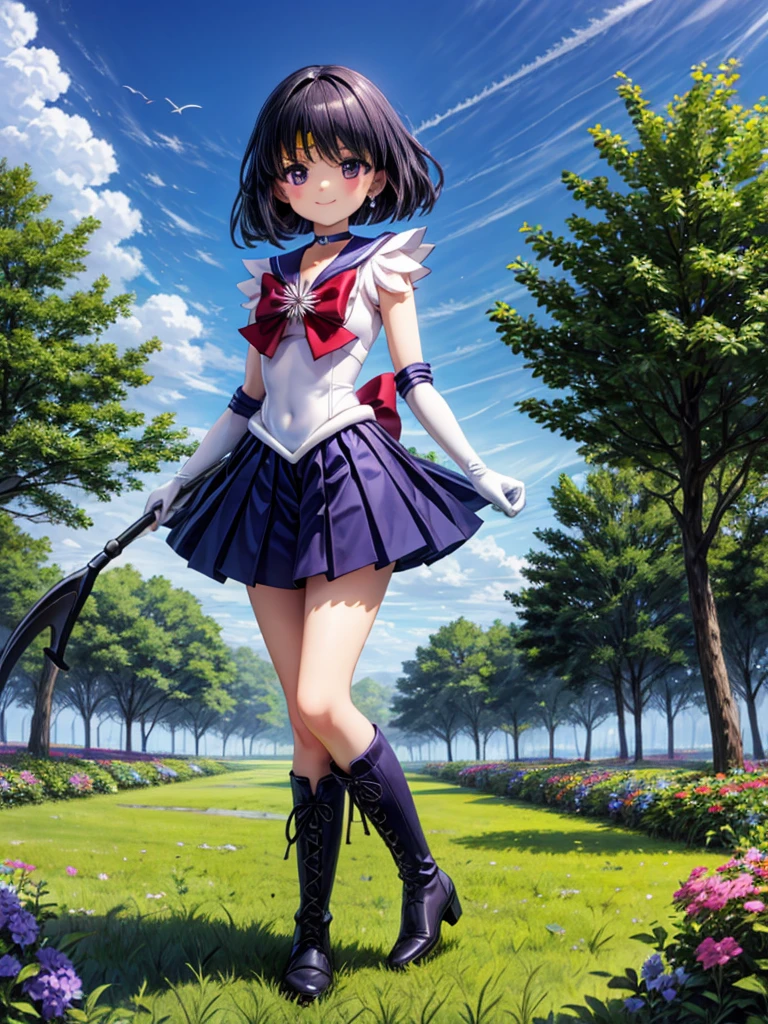 One girl, Hotaru Tomoe, Sailor Saturn, cute face, thin and tall - SeaArt AI