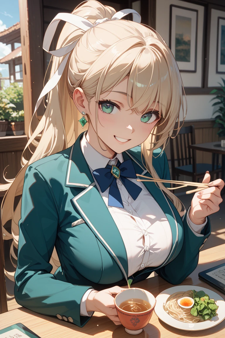 tea hair、 long hair、 ponytail on noodles、Air intake、Big white ribbon ...