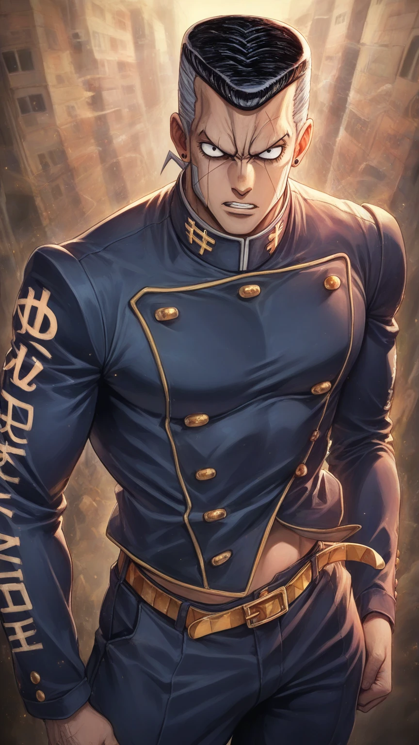 Solo,1boy\((okuyasu nijimura:1.3),sanpaku eyes,JoJo, JoJo's Bizarre ...