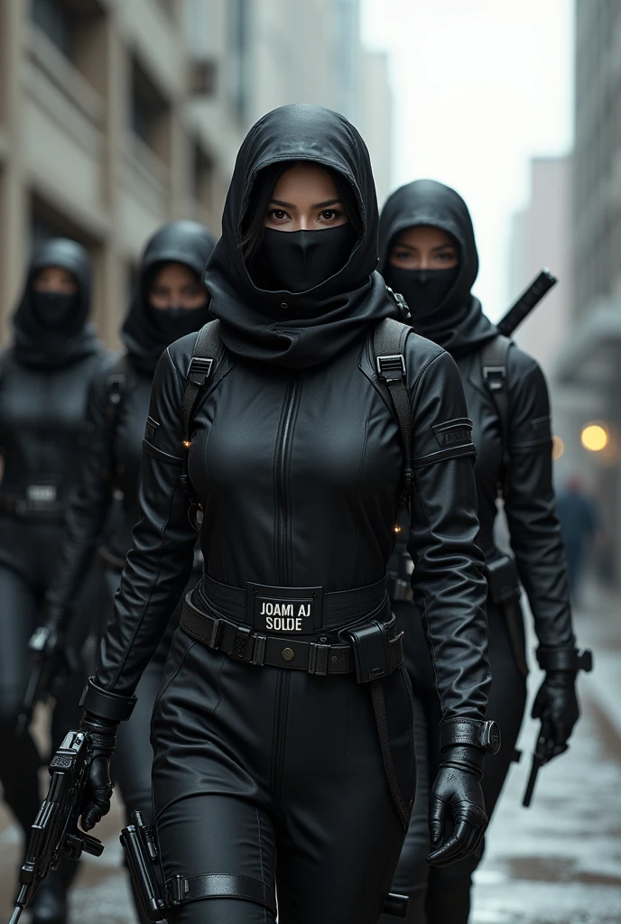 （Japanese Beauty）、Modern female ninja squad、 Black Suit 、、 headset ...