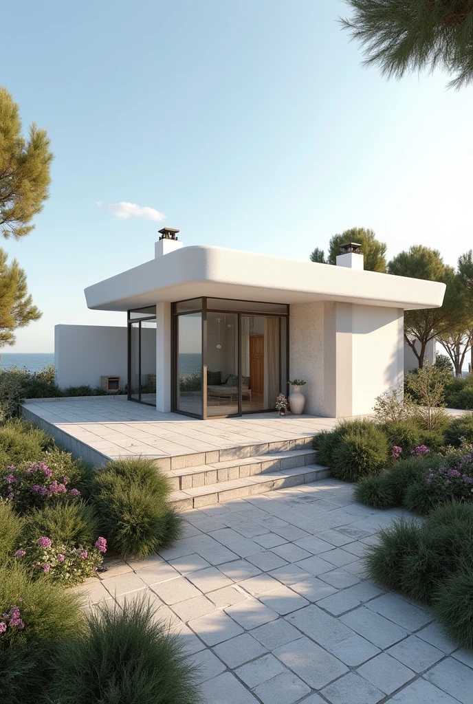 Mediterranean house, modern design, (ceramic brick), big terrace ...