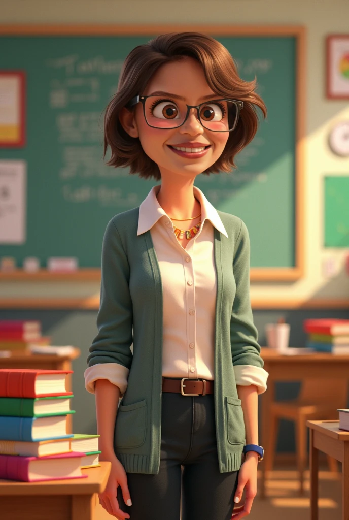 Pixar poster of a teacher with this photo - SeaArt AI