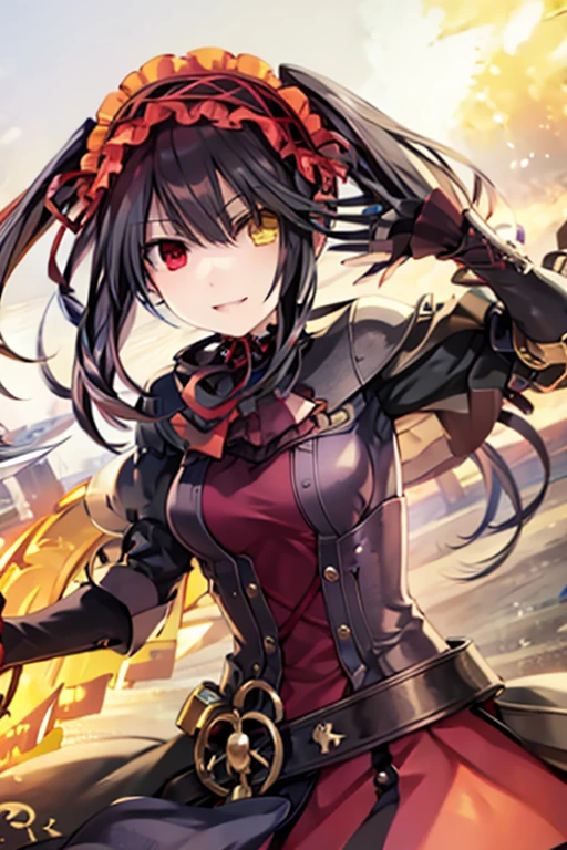 Kurumitokisaki, tokisaki kurumi, clock eyes, black hair, twintails ...