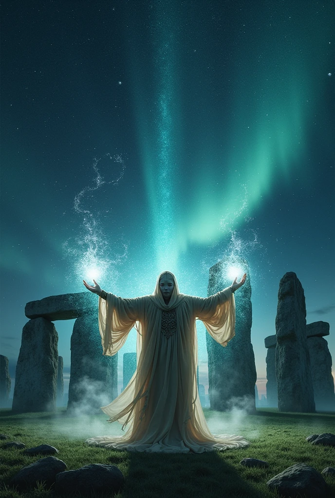 Photo of Druid sending magic power everywhere from the center of ...