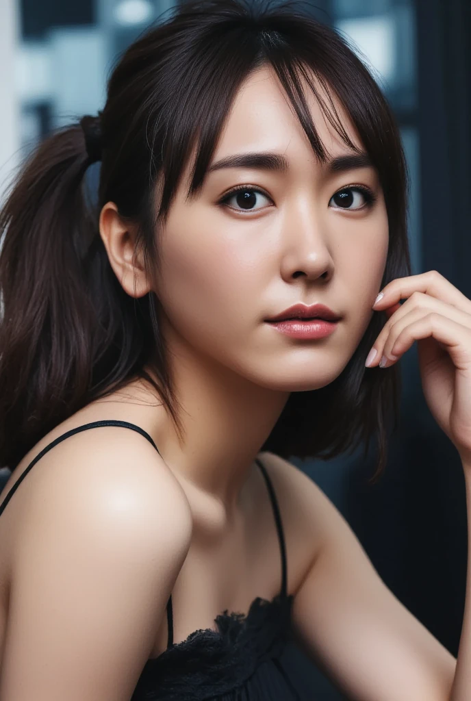 misaligned chest 、 Sheer Tulle 、Shoulders exposed、 Surprised Face ...