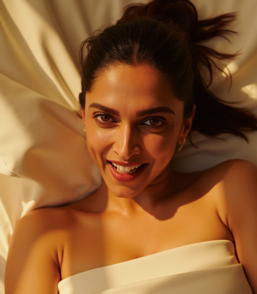 Deepika in bed, extreme closeup. 4k, realistic. shouting in joy and pleasure - SeaArt AI
