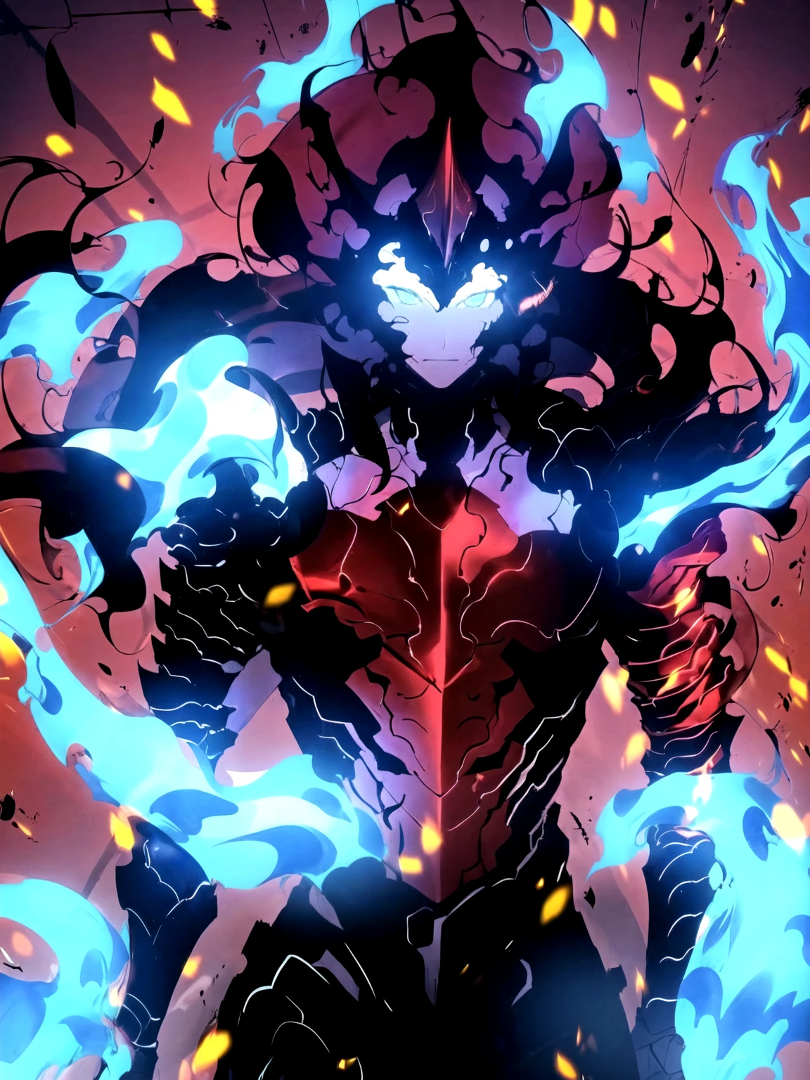 Solo, cowboy shot, armor, helmet, fire, shoulder armor, gauntlets ...