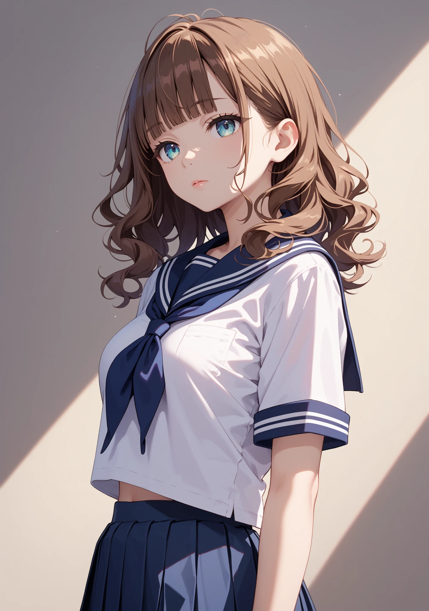 Facing forward , (expressionless) , cowboy shot , girl, petite - SeaArt AI