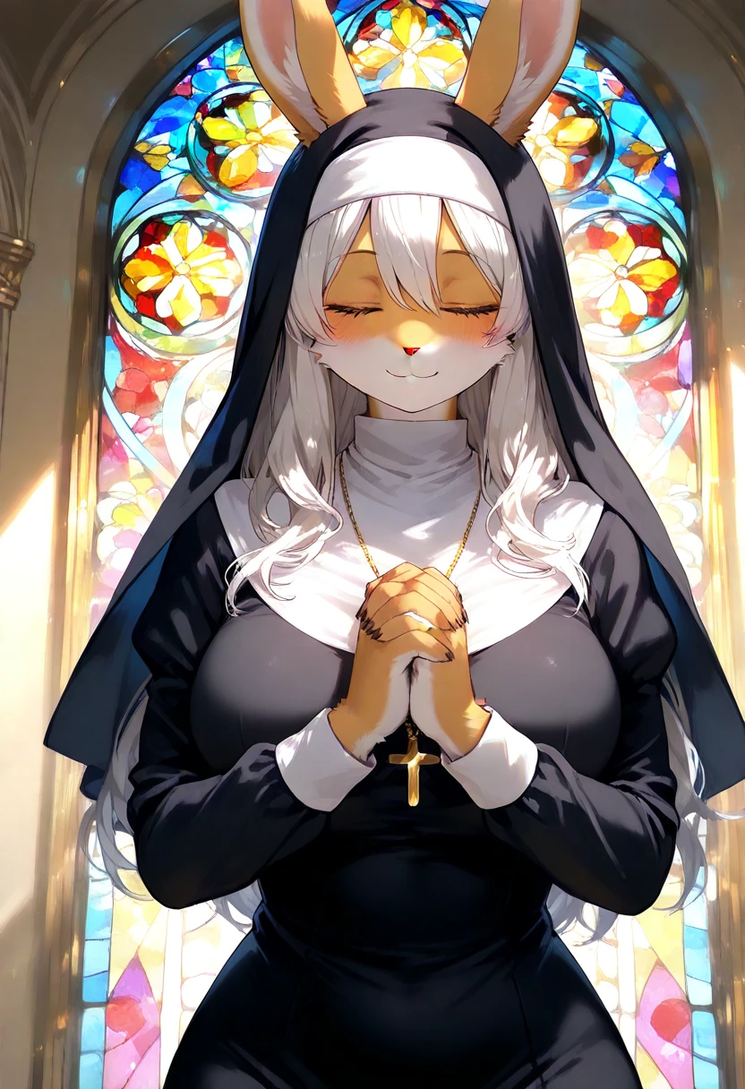 1girl, (furry, kemono:1.4), rabbit girl, animal nose, rabbit ears ...