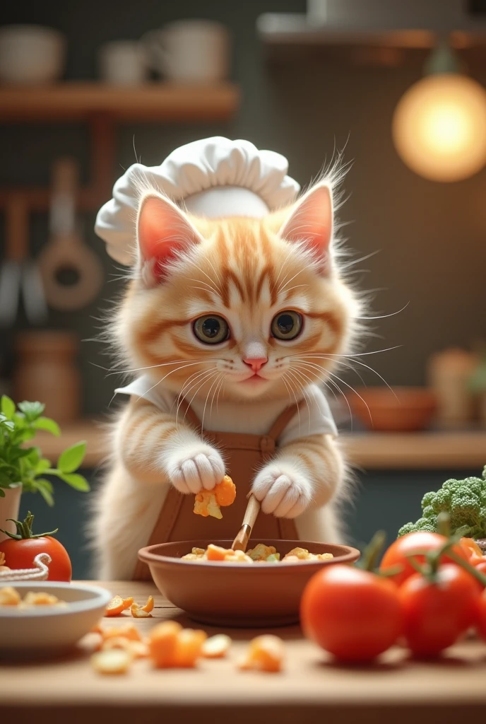Kitten cook making food video - SeaArt AI