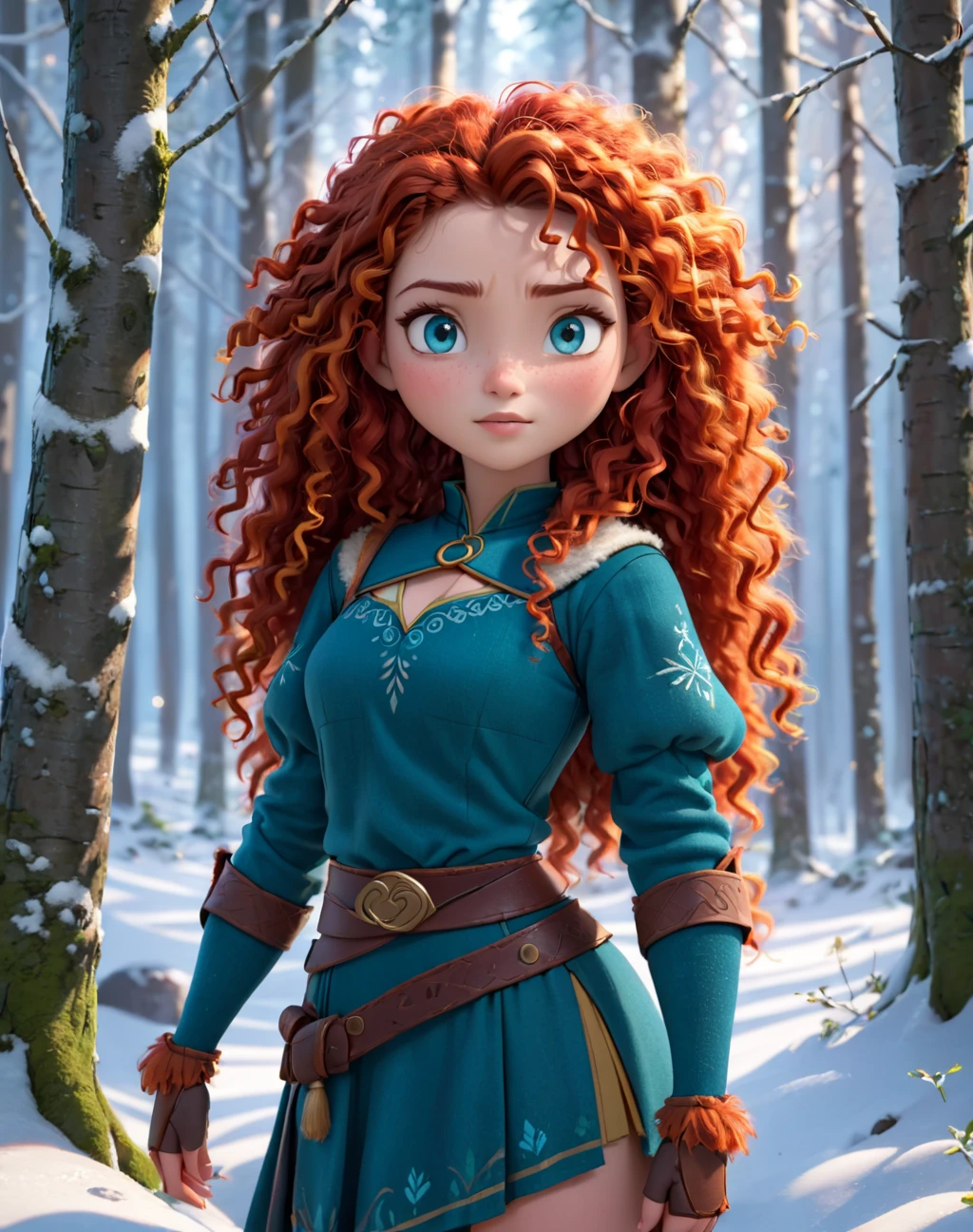 3d render, merida from brave, (masterpiece), best quality, highres ...