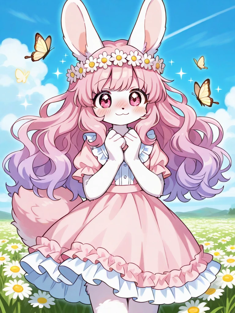 1girl, solo, kawaii, cute, kemono, furry body, bunny ears, fluffy tail ...