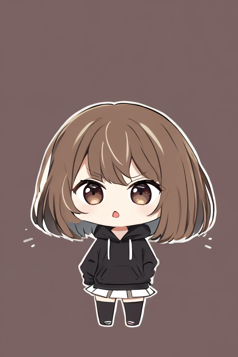 chibi-style anime illustration、 high school girl、bronze hair - SeaArt AI