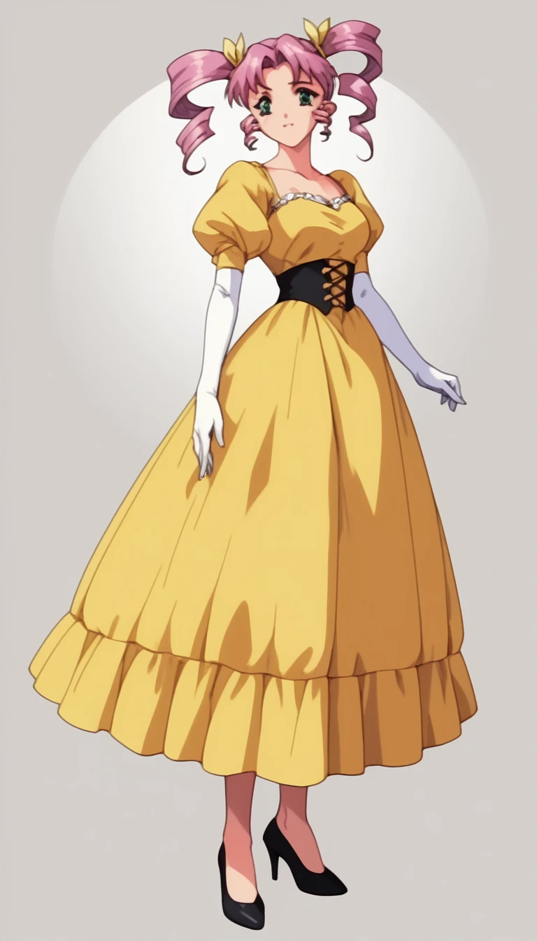 Chiaki,Yellow princess dress、 elbow gloves , black heel pumps - SeaArt AI