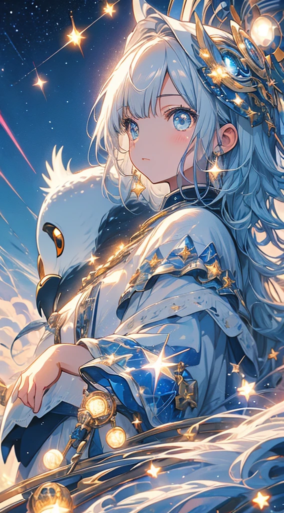 Starry night ， Galactic Express 999 ,Locomotive,Cute, small character ...