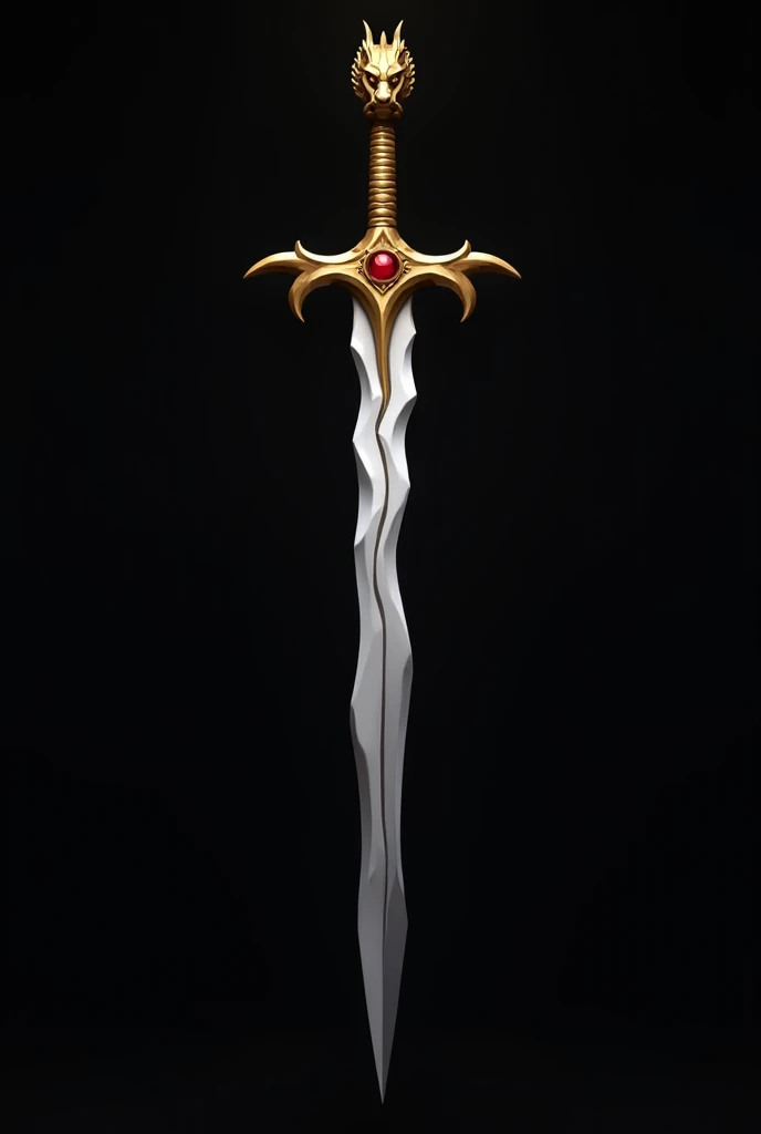 Create a sword with a golden handle and a dragon head as the pommel ...