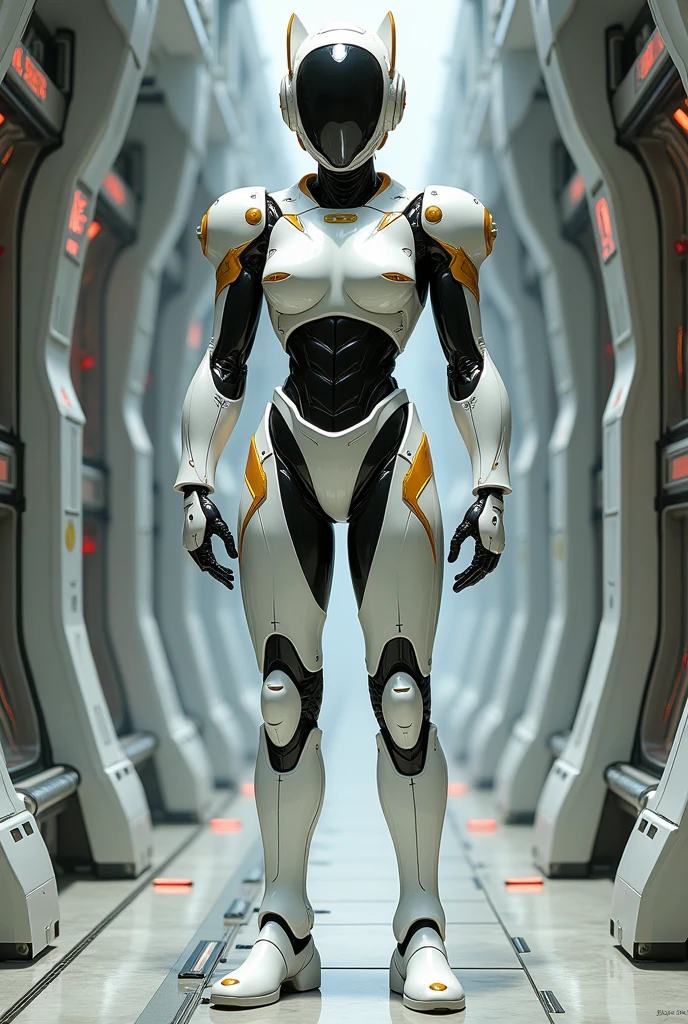 In 2020s Japanese animation art. Depict an androgynous humanoid ...