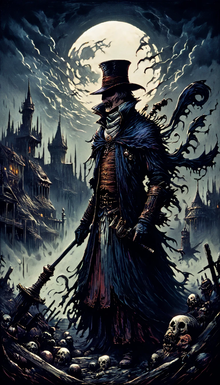 A spooky and mysterious victorian person hidden under a cloak - SeaArt AI