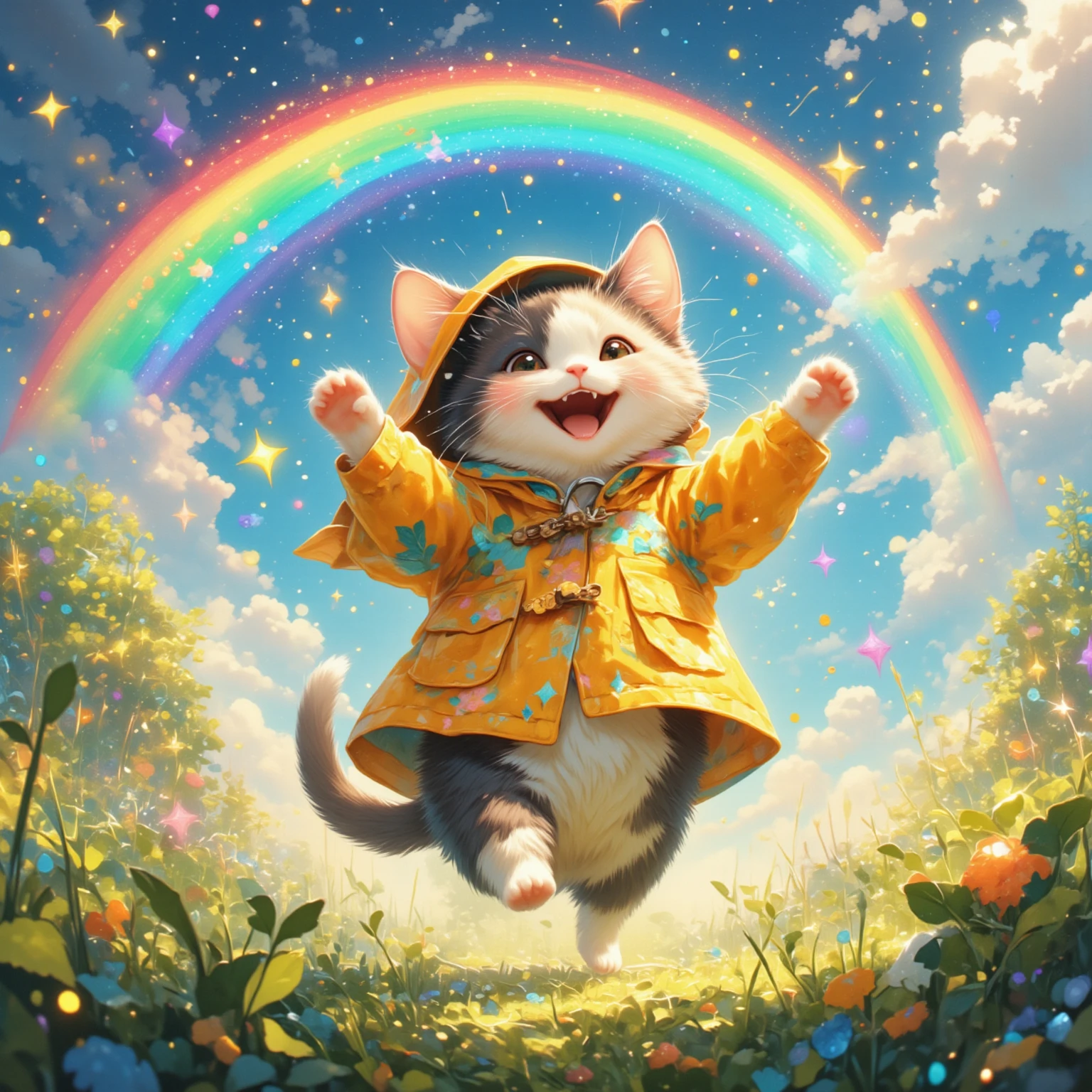 A delightful "super cute cat," donned in a bright Nordic-inspired ...