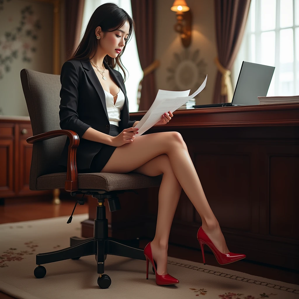 Osaki Amane, angle of view close to the ground ,Full-body image with high heels - SeaArt AI